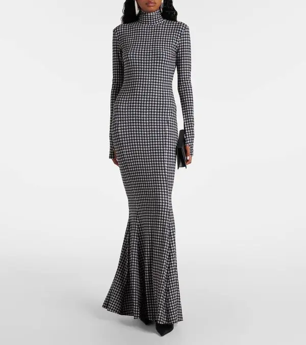 Norma Kamali Houndstooth Gown