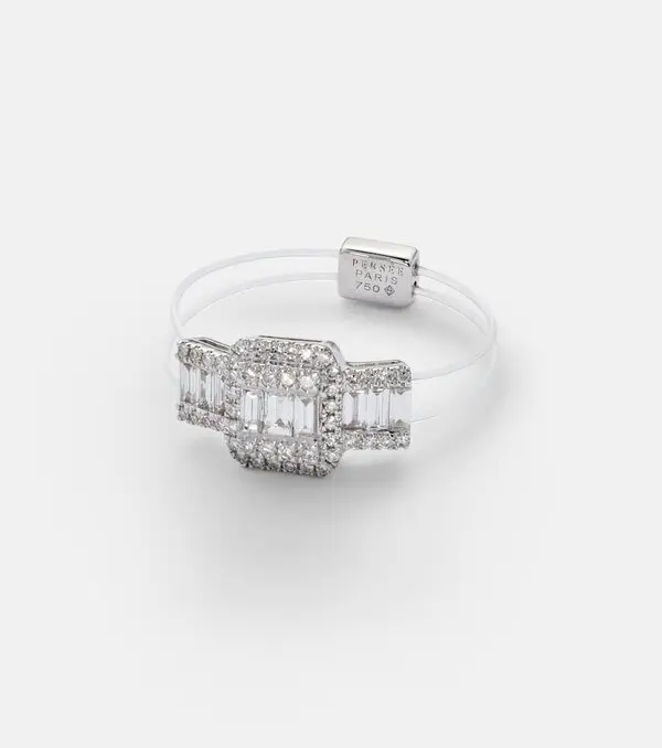 PERSEE Floating 18kt White Gold Diamond Ring - Silver