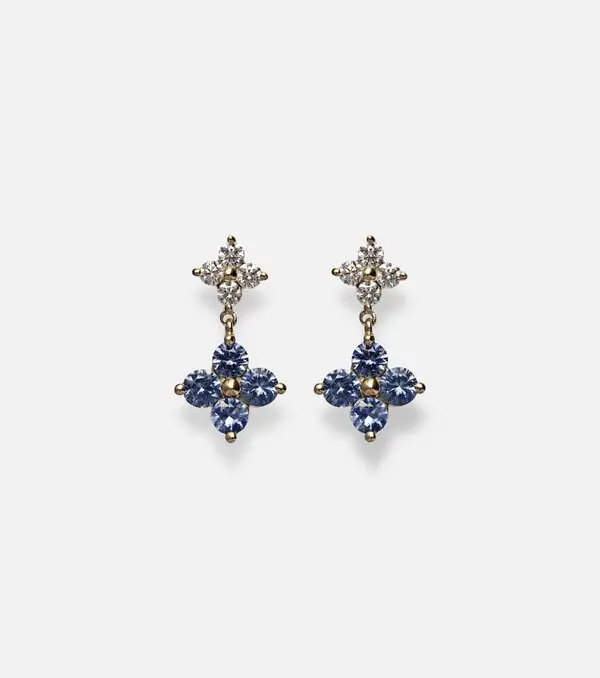 STONE AND STRAND 10kt Yellow Earrings With Sapphire And Diamond - Gold