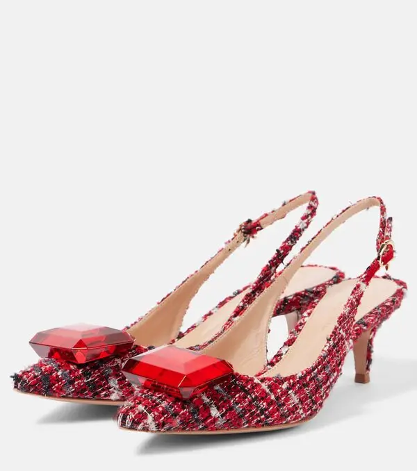 GIANVITO ROSSI Jaipur Boucle Slingback Pumps