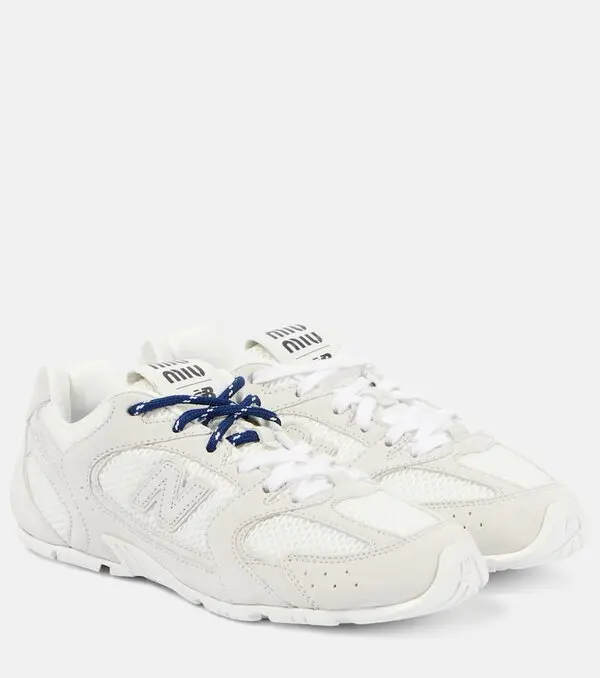 Miu Miu X New Balance "530 Sl" Lace-up Sneakers In Bianco - White