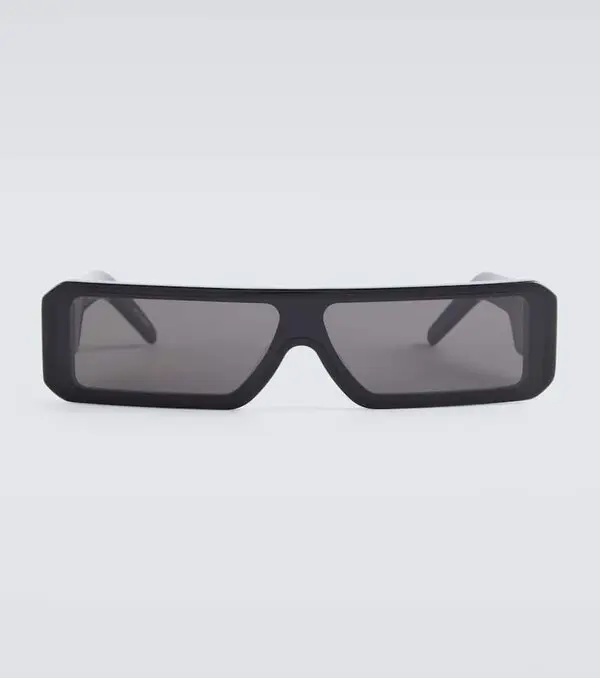 Rick Owens Gethsemane Rectangular Sunglasses - Black