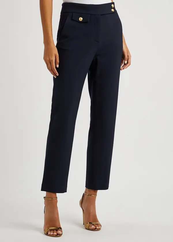 Veronica Beard Renzo Straight-leg Trousers - Navy