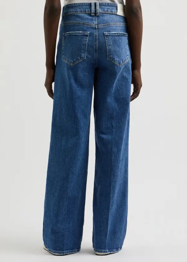 Paige Sasha Distressed Wide-leg Jeans