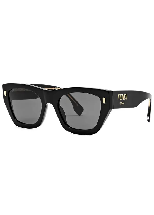 Fendi Roma Rectangle Sunglasses - Black