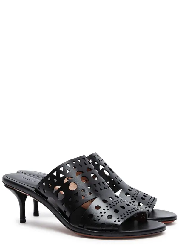 Alaïa Vienne 55 Laser-cut Suede Mules