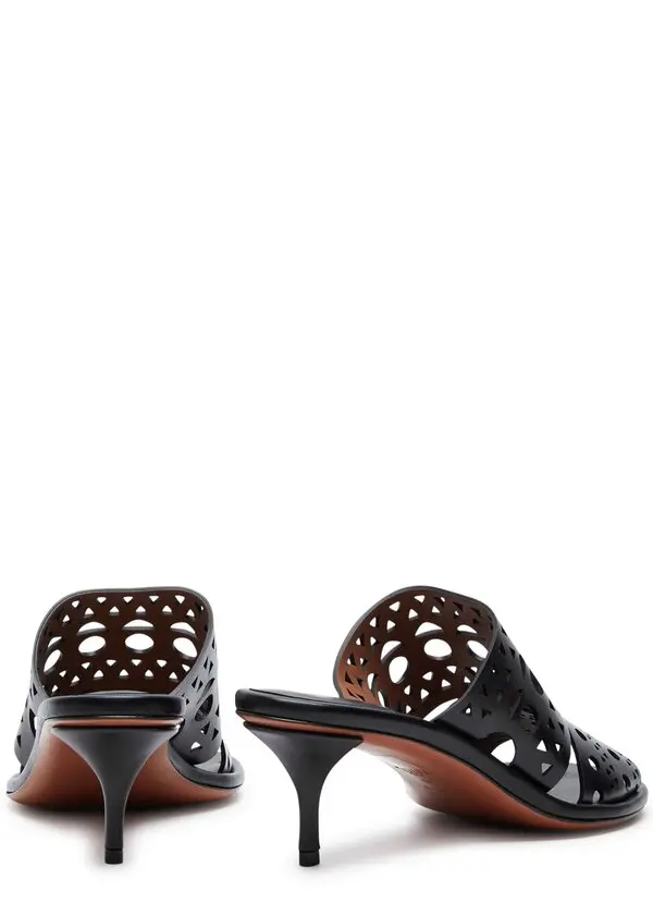 Alaïa Vienne 55 Laser-cut Suede Mules