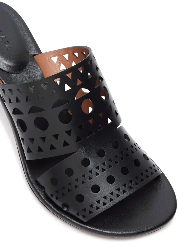 Alaïa Vienne 55 Laser-cut Suede Mules