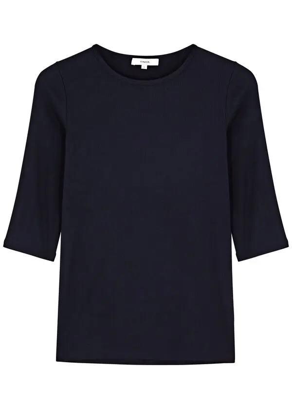 Vince Ribbed Stretch-jersey Top