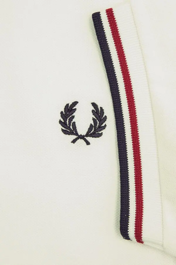Fred Perry Twin Tipped Piqué Cotton Polo Shirt - White