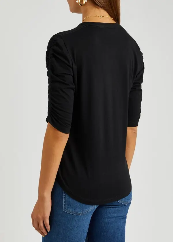 Veronica Beard Waldorf Cotton T-shirt - Black