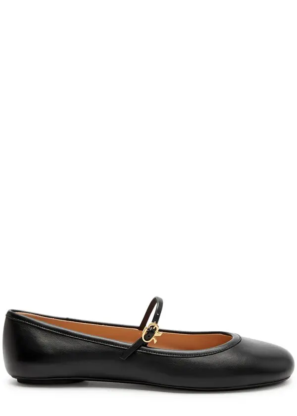 GIANVITO ROSSI Carla 05 Leather Ballet Flats - Black