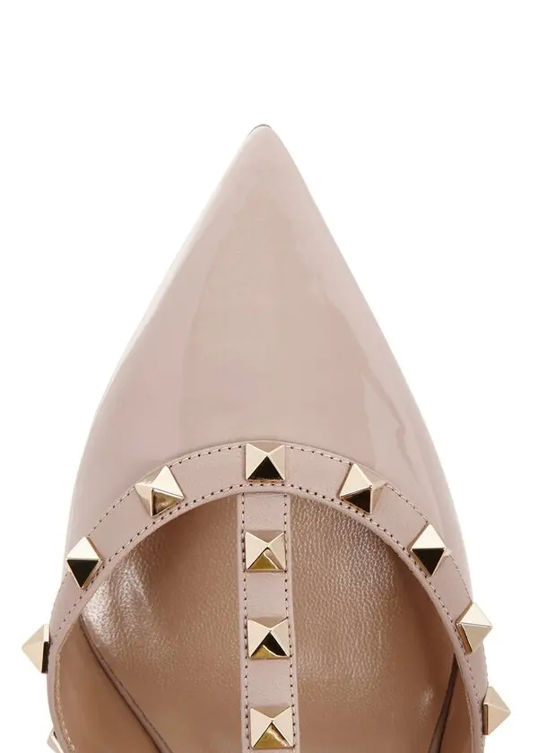 Valentino Garavani Rockstud 65 Patent Leather Pumps - Nude