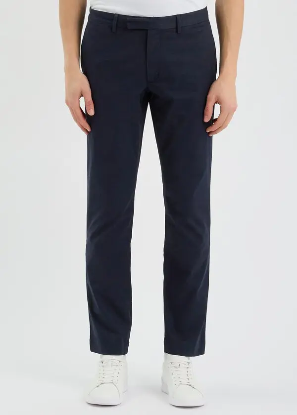 Polo Ralph Lauren Slim-leg Stretch Cotton Chinos, Chinos, Button - Navy
