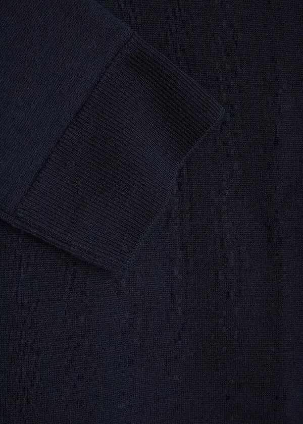 John Smedley Fine-knit Merino Wool Crew Neck Jumper - Navy