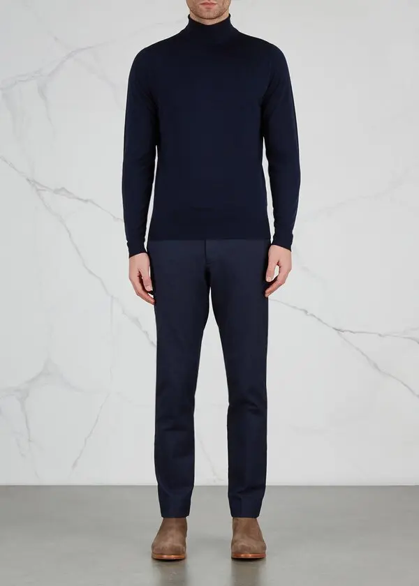 John Smedley Cherwell Merino Wool Jumper - Navy