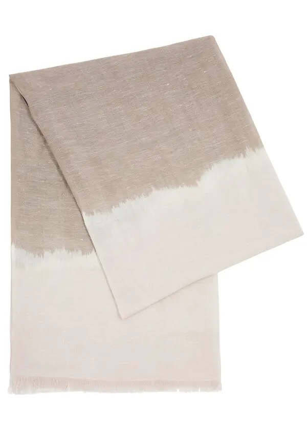 Denis Colomb Summer Ikat Jacquard Cashmere-blend Scarf - Beige