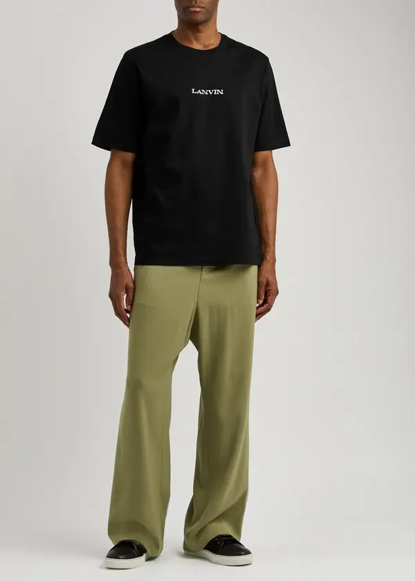 LANVIN Logo-embroidered Cotton T-shirt