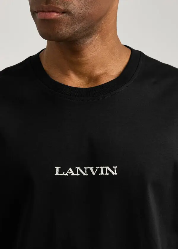 LANVIN Logo-embroidered Cotton T-shirt