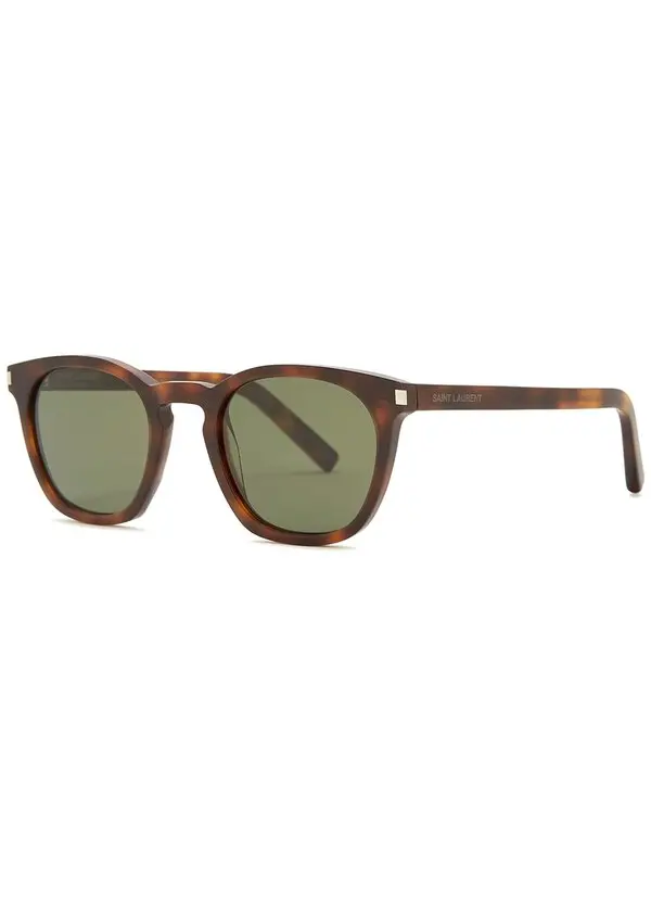 Saint Laurent Tortoiseshell Oval Sunglasses - Brown