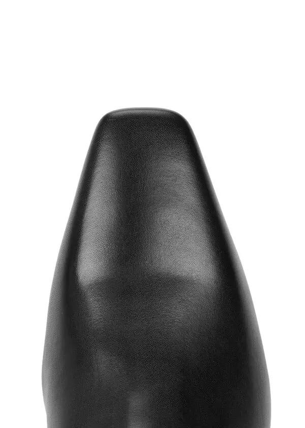 TOTEME Leather Ankle Boots - Black