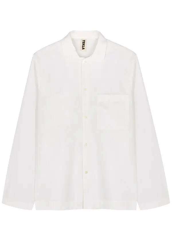 TEKLA Poplin Pyjama Shirt - White