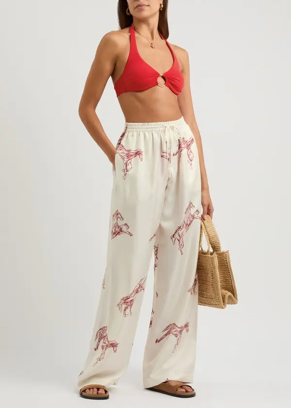 Melissa Odabash Brussels Halterneck Bikini Top - Red