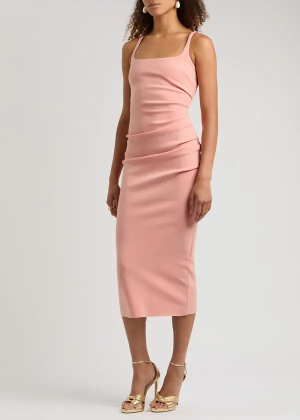 Bec & Bridge Karina Tuck Ruched Midi Dress