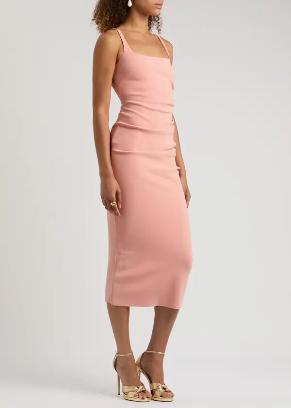 Bec & Bridge Karina Tuck Ruched Midi Dress