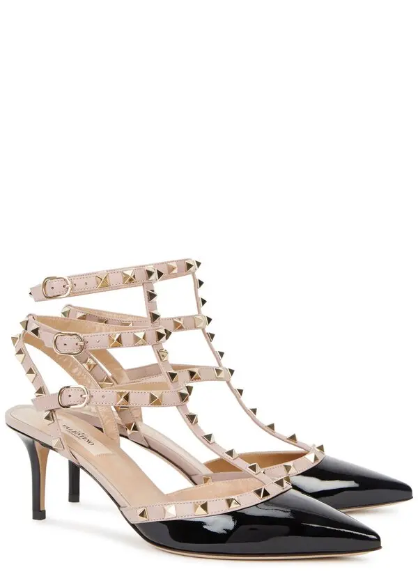 Valentino Garavani Rockstud 65 Patent Leather Pumps - Black