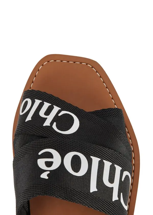 Chloé Woody Logo-print Canvas Sliders