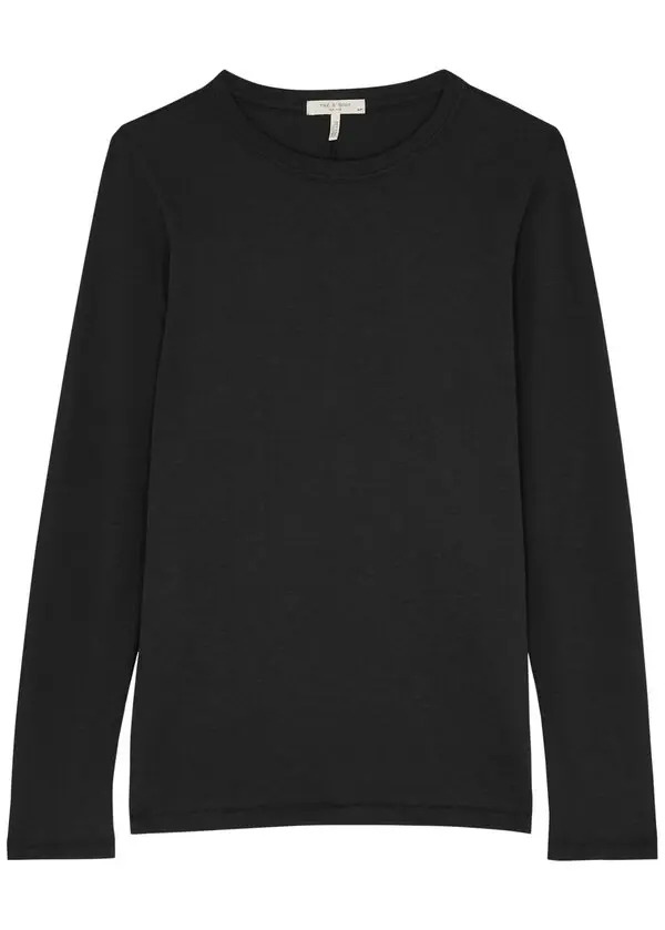 Rag & Bone The Slub Cotton Top - Black
