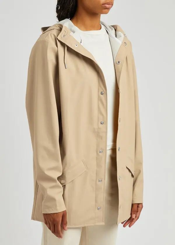Rains Hooded Waterproof Jacket - Beige