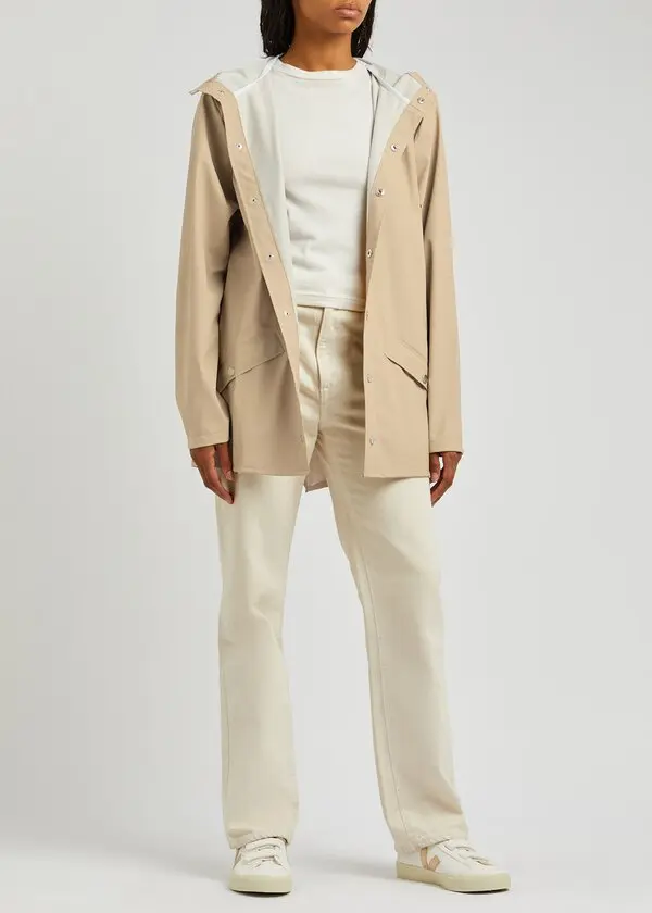 Rains Hooded Waterproof Jacket - Beige