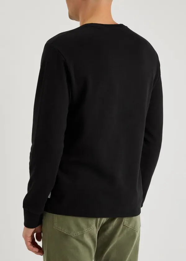 FRAME Cotton Crewneck Top - Black