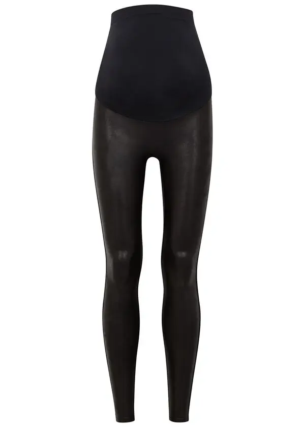 Spanx Mama Faux Leather Maternity Leggings