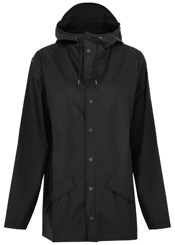 Rains Hooded Waterproof Jacket - Black