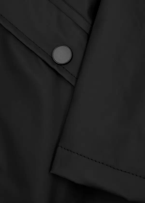 Rains Hooded Waterproof Jacket - Black