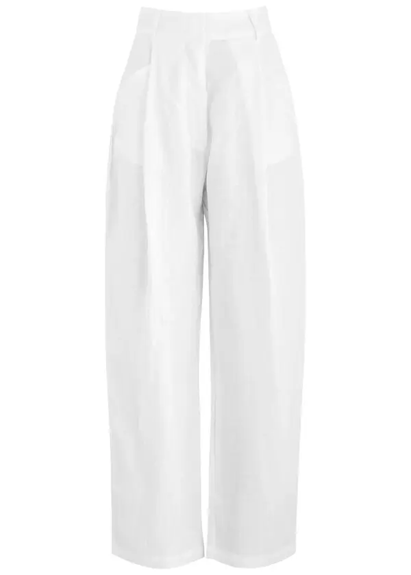 AEXAE Wide-leg Linen Trousers - White