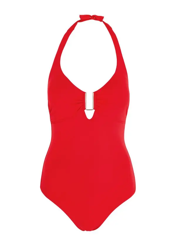 Melissa Odabash Tampa Halterneck Swimsuit - Red