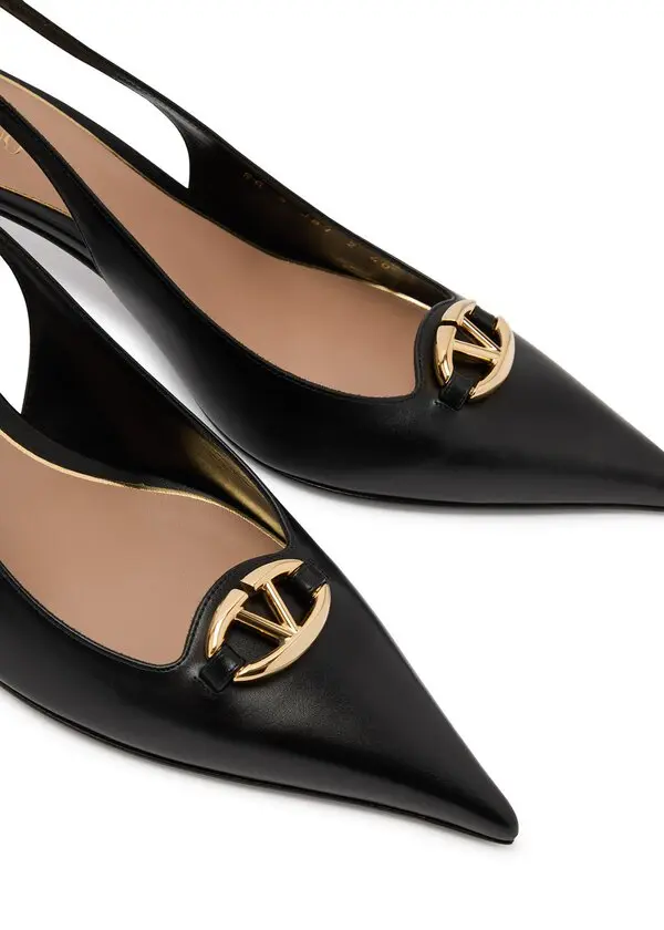 Valentino Garavani 60mm Vlogo Slingback Pumps - Black