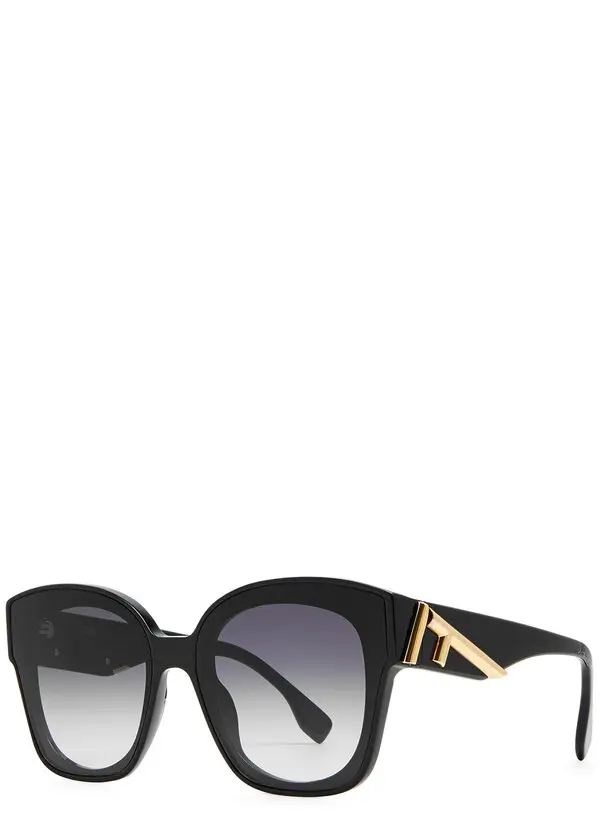 Fendi Round Square-frame Sunglasses - Black