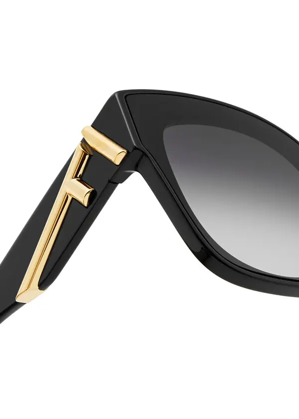 Fendi Round Square-frame Sunglasses - Black
