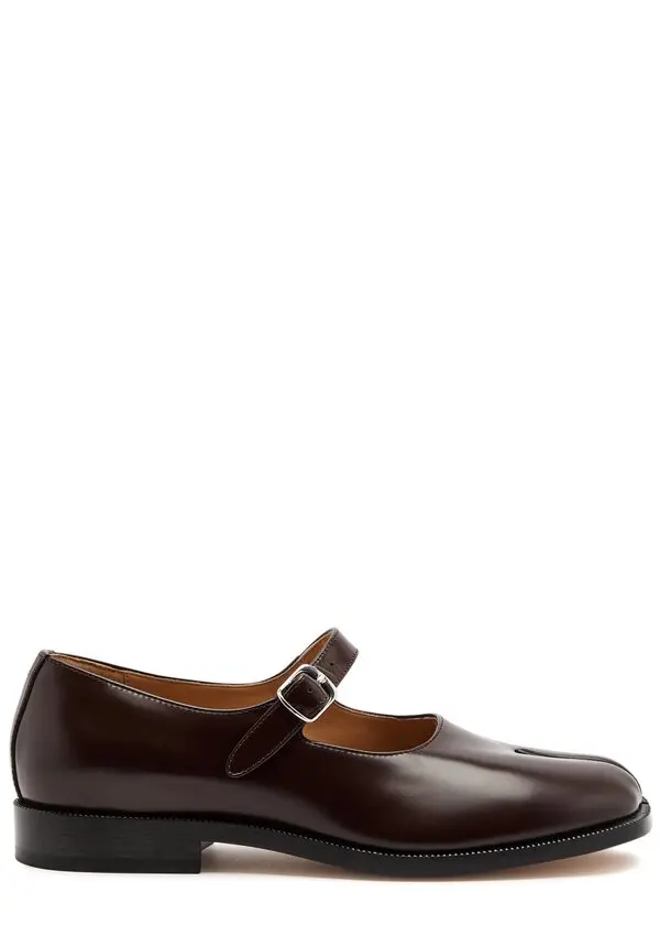 MAISON MARGIELA Tabi Leather Mary Jane Flats - Brown