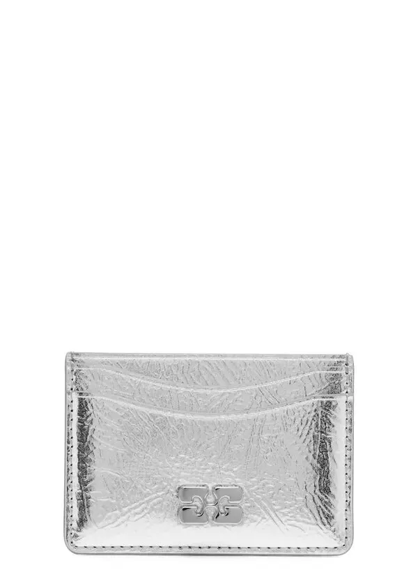 GANNI Bou Metallic Leather Card Holder