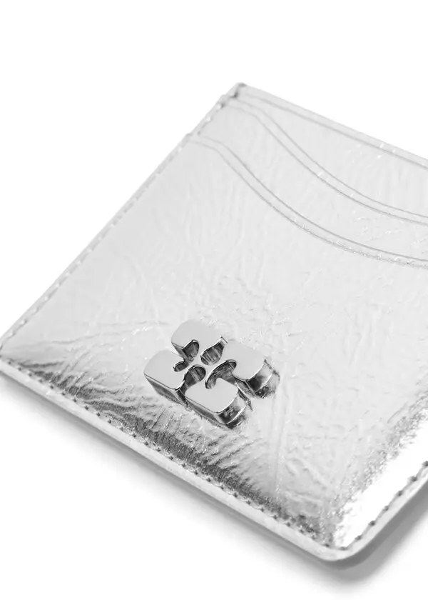 GANNI Bou Metallic Leather Card Holder