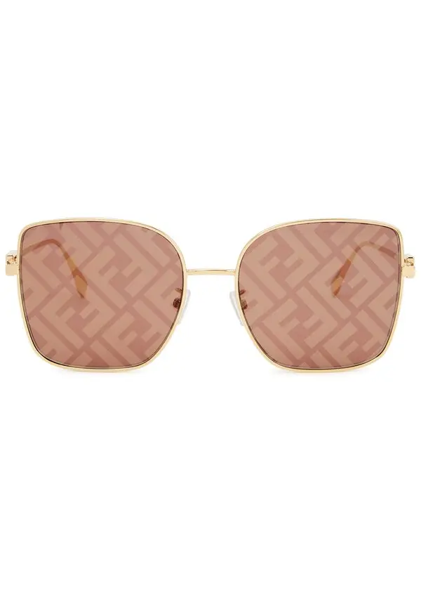 Fendi Ff-print Square-frame Sunglasses