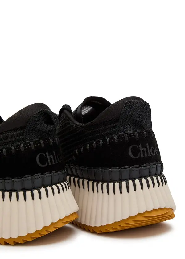 Chloé Nama Panelled Recycled Mesh Sneakers - Black