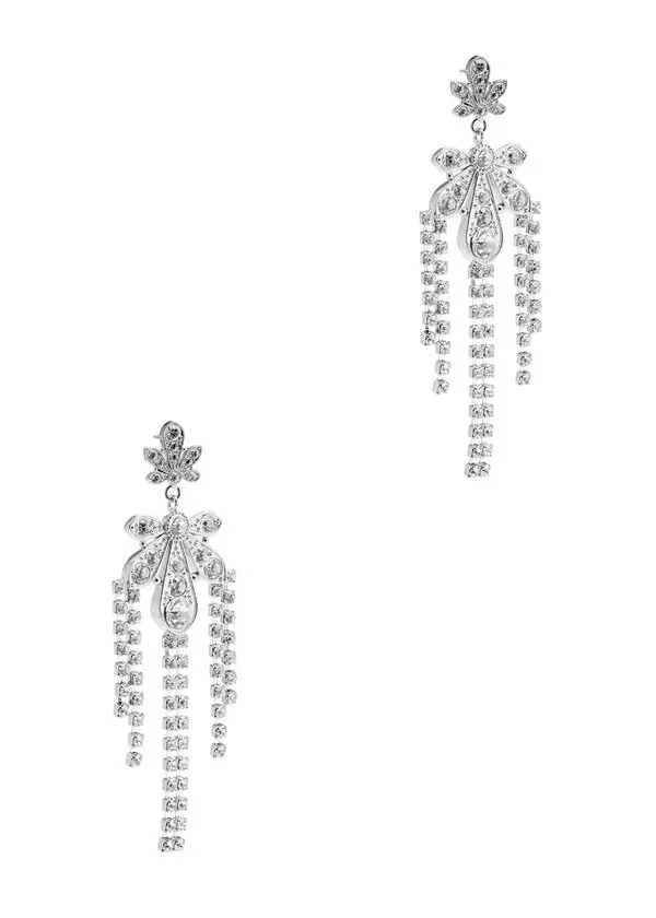 Rabanne Crystal-embellished Drop Earrings - Silver