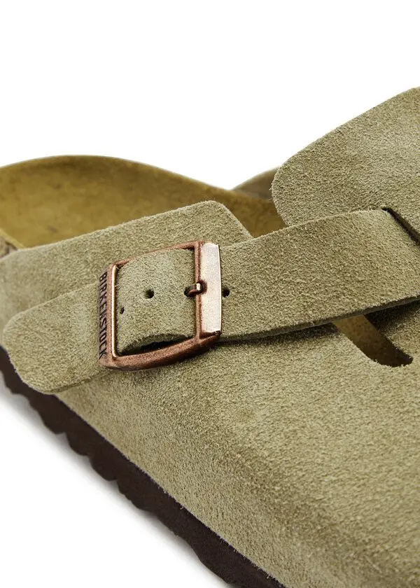 BIRKENSTOCK Boston Suede Clogs - Taupe
